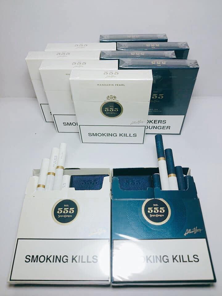 Thuốc Lá 555 Mandarin Pearl - Ba Số Dẹp Trắng - Fikiwi